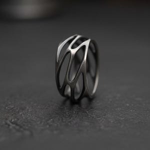 Parametric Design Handmade Sterling Silver Men Brutal Ring, Silver Men ...