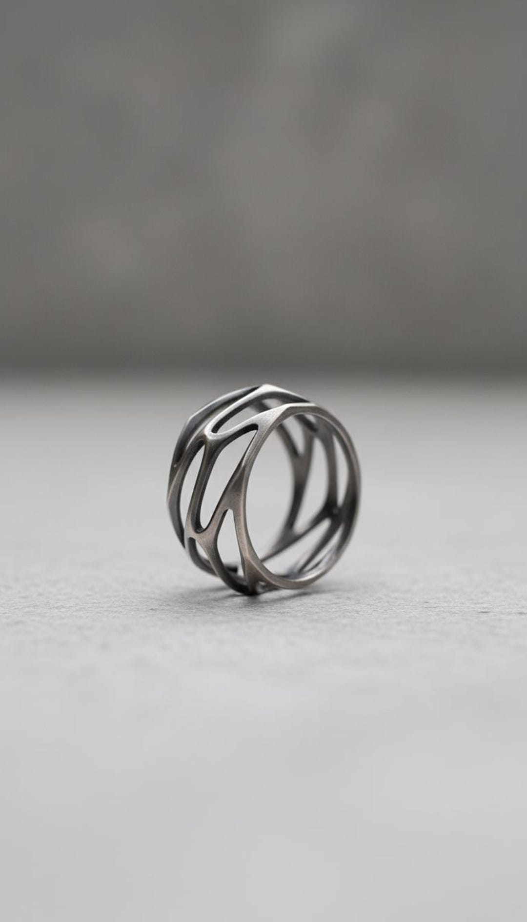 Parametric Design Handmade Sterling Silver Men Brutal Ring, Silver Men ...
