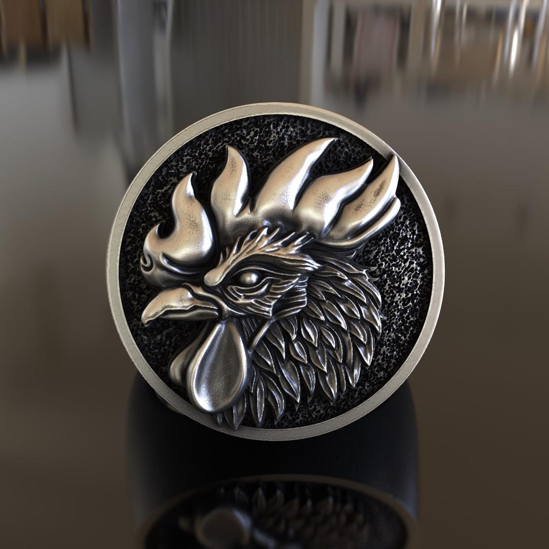 Rooster Themed 925 Sterling Silver Ring, Handcrafted Farmhouse Jewelry ...