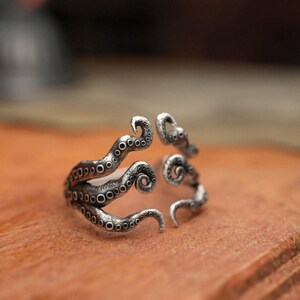 Octopus Ring for Men, Sterling Silver 925, Handmade Biker Gothic ...