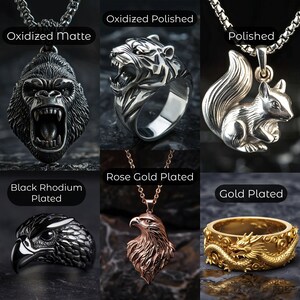 Silver Men's Wedding Ring Detailed High Design 925 Sterling Silver ...