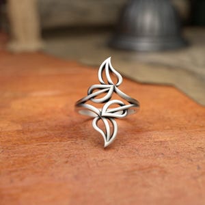 Leaves Silver Ring 925 Sterling Silver Nature-inspired Jewelry Elegant ...