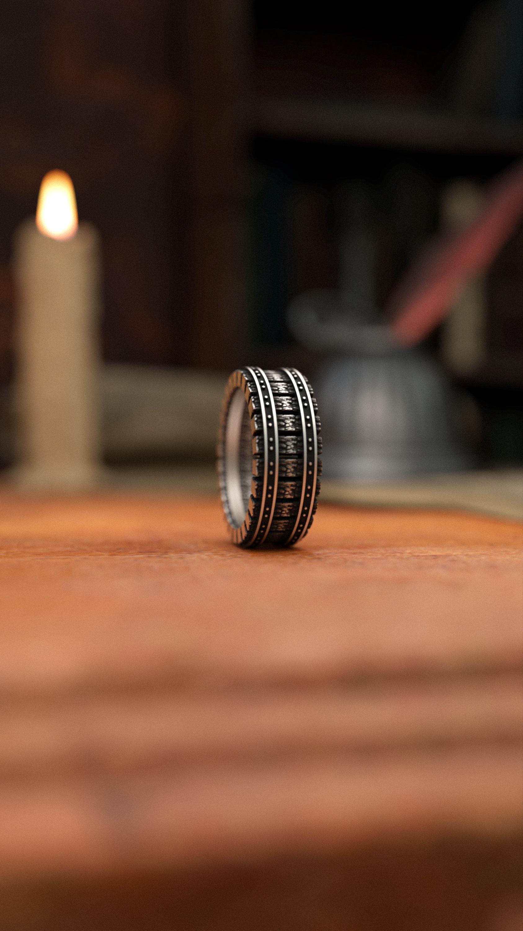 Railroad Track Train Ring 925 Sterling Silver Unique Design Handmade ...