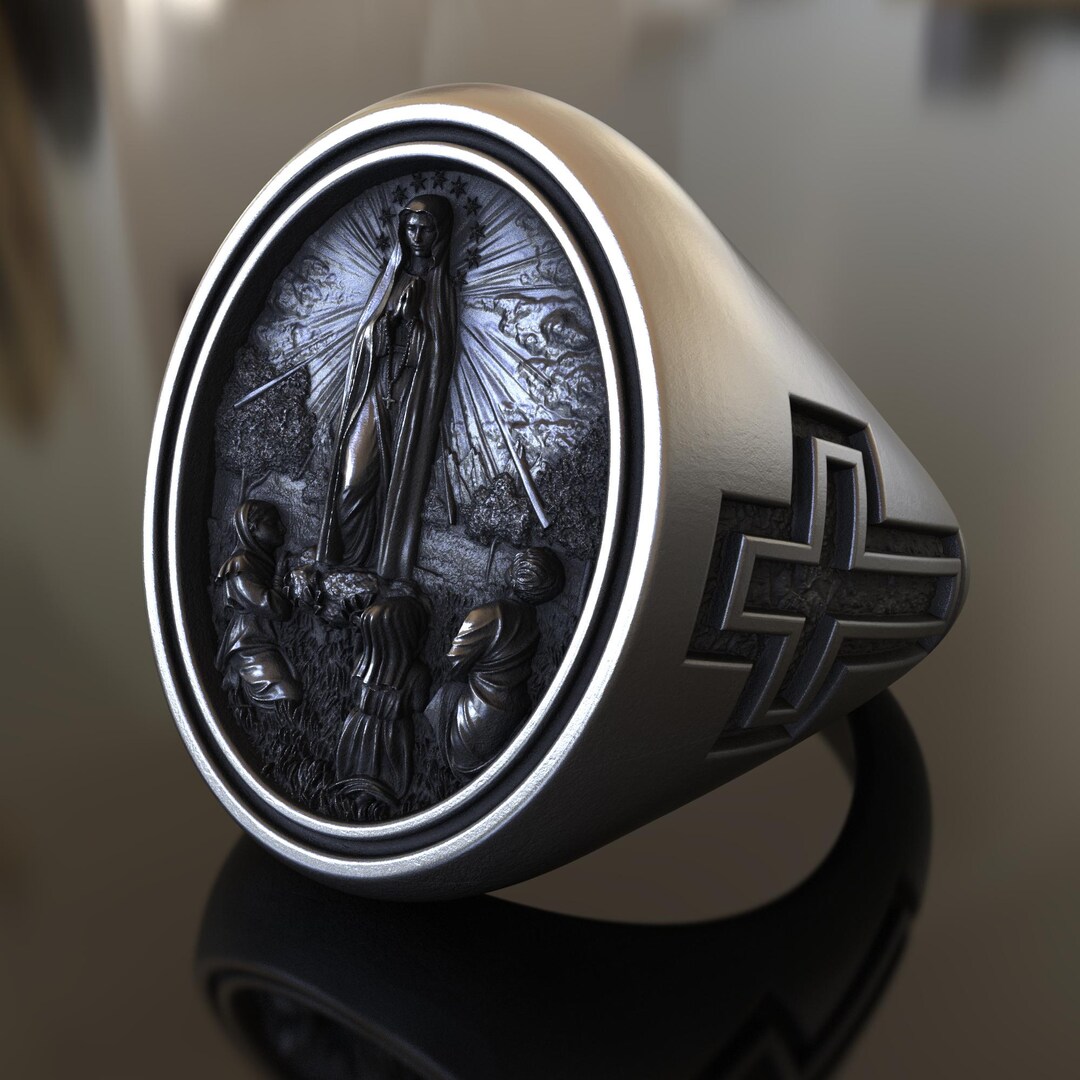 Nossa Senhora De Fátima Ring, 925 Sterling Silver, Handcrafted Unisex ...