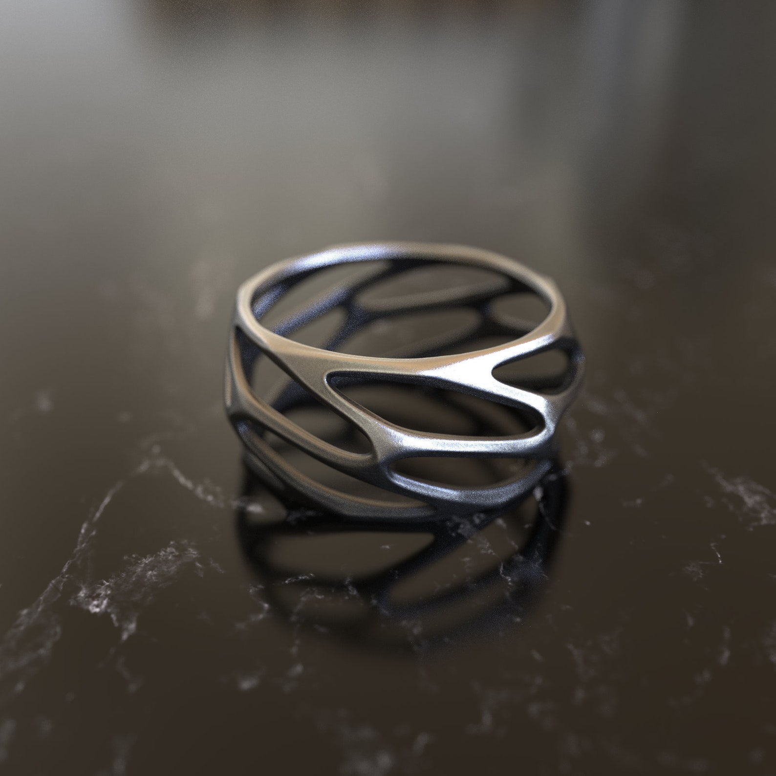 Parametric Design Handmade Sterling Silver Men Brutal Ring, Silver Men ...