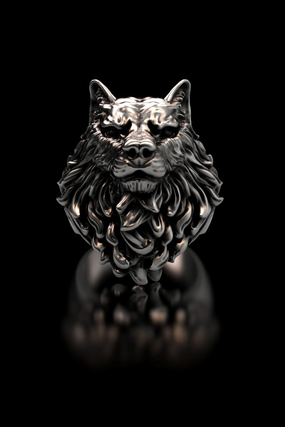 Wolf Ring Sterling Silver 925, Alpha Wolf Ring Men, Wild Animal Ring, Norse Wolf Ring, Gothic ...