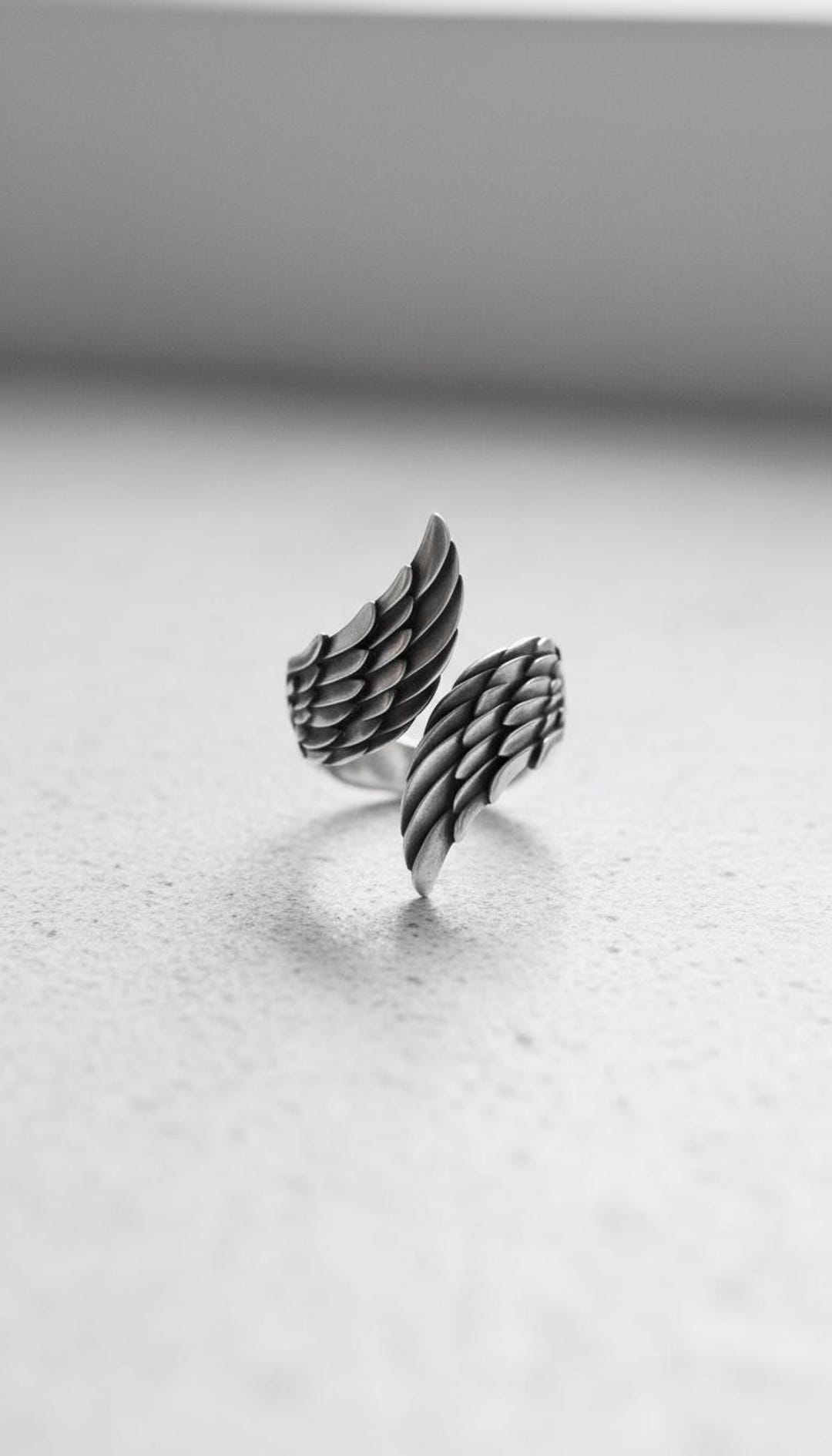 925 Sterling Silver Wings Ring Handcrafted, Unisex, Angelic Symbol ...