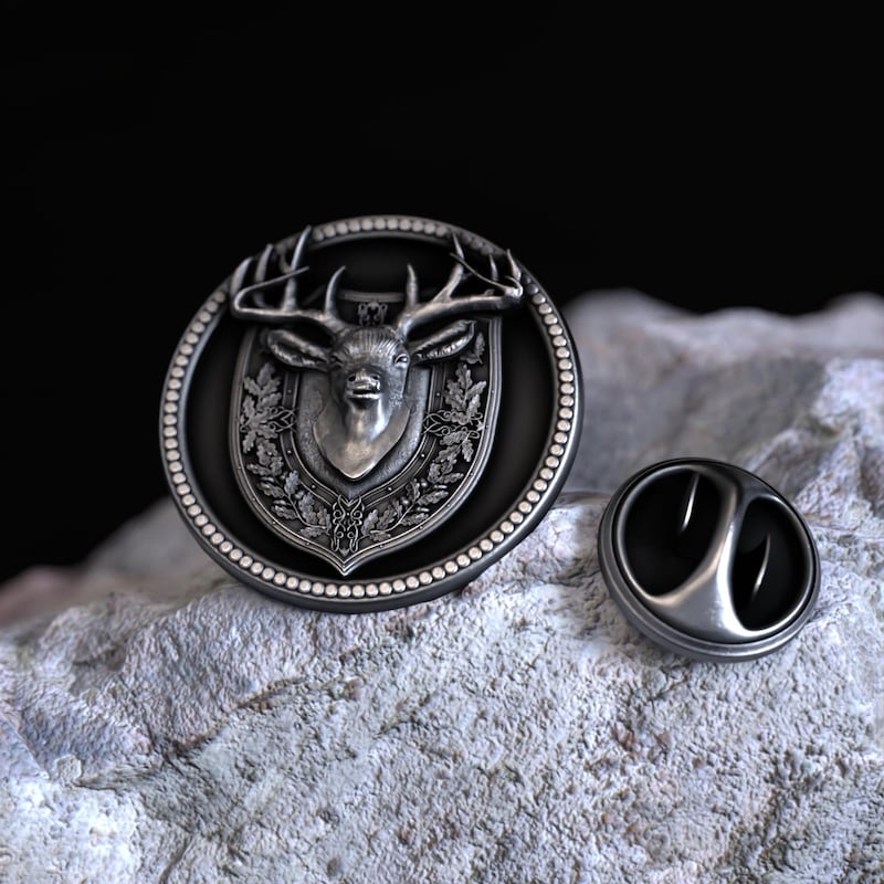 Silver Deer Lapel Pin - Etsy