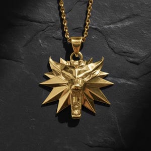 Wolf School Medallion 925 Sterling Silver Necklace Witcher Pendant ...