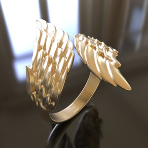 925 Sterling Silver Wings Ring Handcrafted, Unisex, Angelic Symbol ...