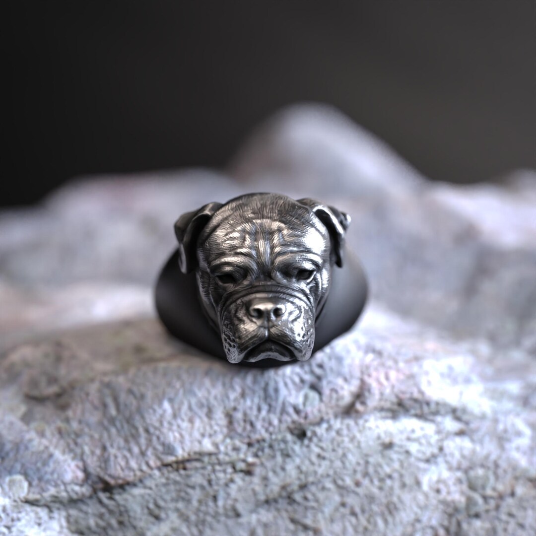 American Bulldog Ring, 925 Sterling Silver Dog Jewelry, Pet Lover Gift ...