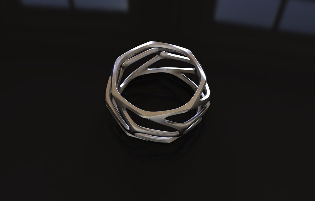 Parametric Design Handmade Sterling Silver Men Brutal Ring - Etsy