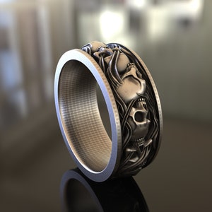 Gorgeous Skull Ring Handmade Skull Engraved Biker Ring Men - Etsy