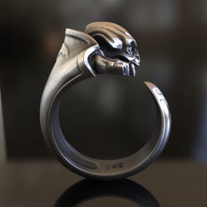 Gothic Vampire Ring, 925 Sterling Silver, Handmade Statement Jewelry ...