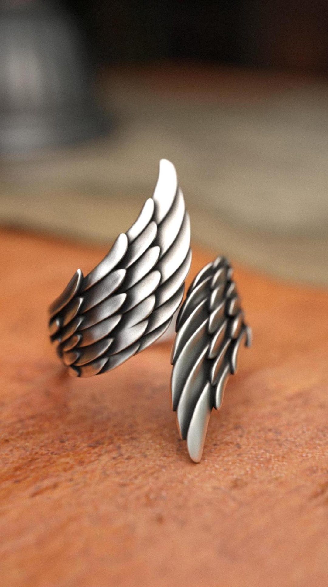 925 Sterling Silver Wings Ring Handcrafted, Unisex, Angelic Symbol ...