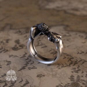 Two Lovers Kissing Ring - 925 Sterling Silver Romantic Design ...