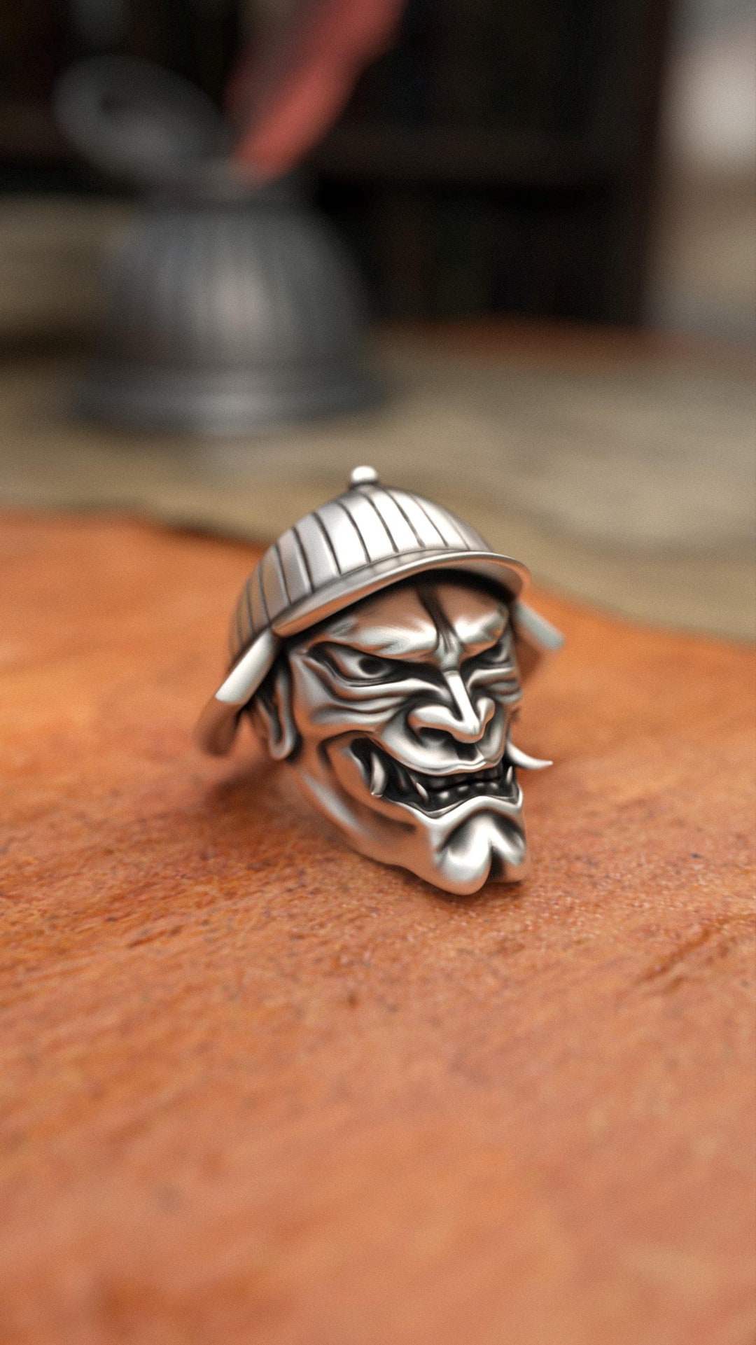 Japanese Oni Hannya Mask Ring 925 Sterling Silver Gothic Jewelry ...
