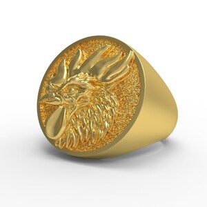 Exquisite Rooster Themed Gold Ring - Handcrafted Animal-inspired ...