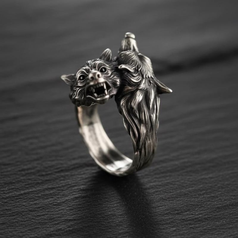 Wolf Ring Men - Etsy