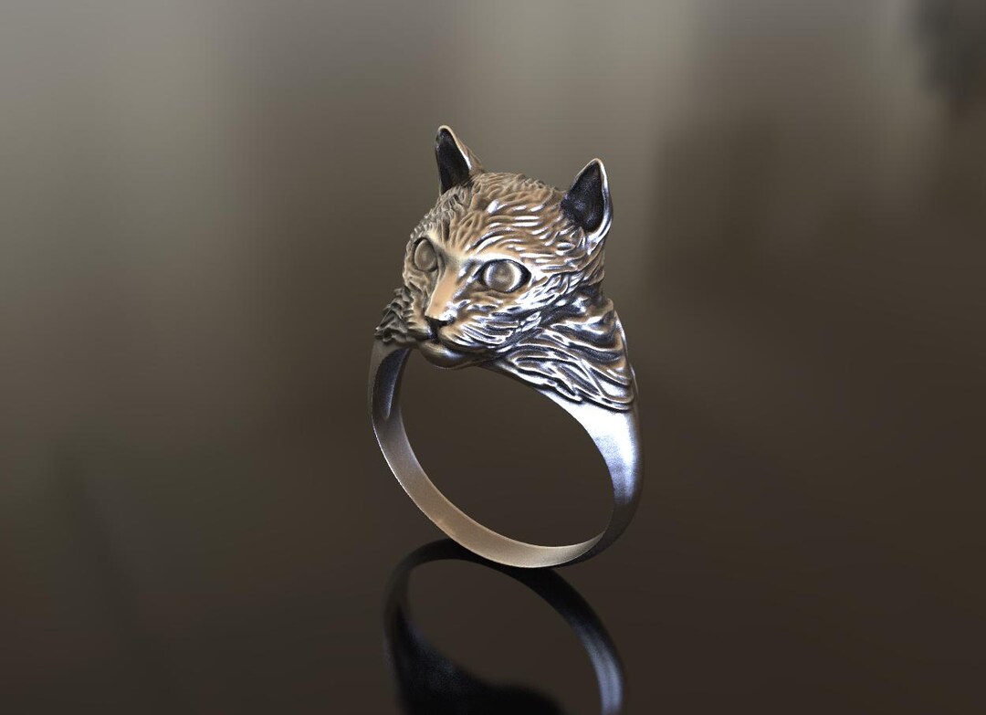 Cat Ring Sterling Silver, Dainty Animal Ring, Vintage Gothic Jewelry ...