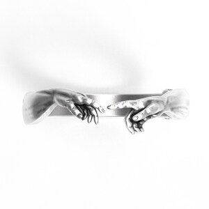 Hand of God Adam Ring 925 Sterling Silver Genesis Creation Adjustable ...