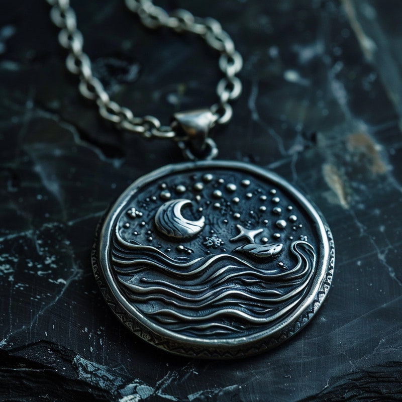 Man in Moon Necklace - Etsy