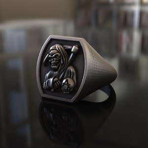 Grim Reaper Ring Reaper Ring Azrael Ring Sterling Silver - Etsy