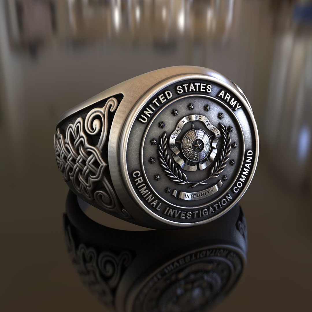 925 Sterling Silver USA Army Criminal Investigation Command Ring ...