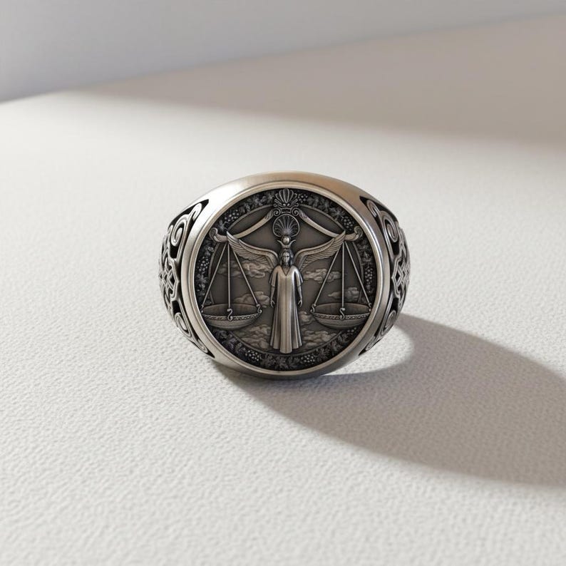 Exquisite 925 Sterling Silver Libra Ring - Handcrafted Zodiac Jewelry ...