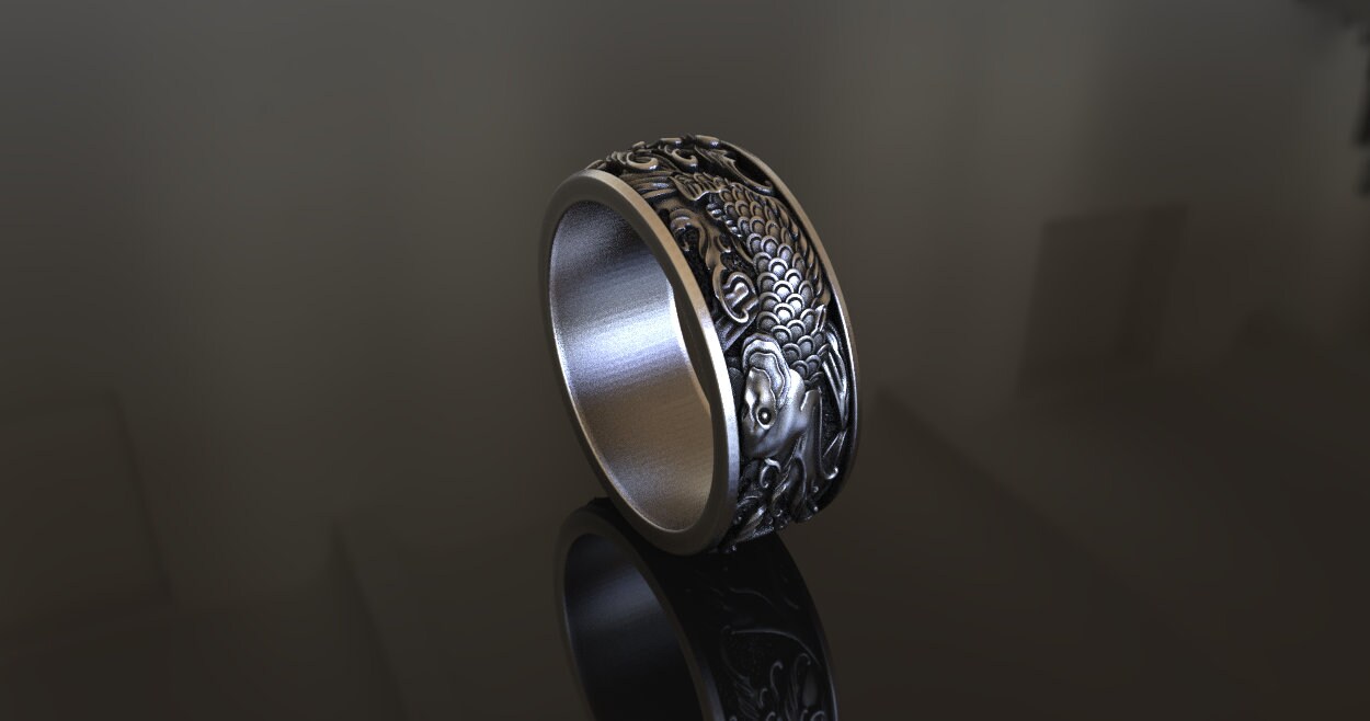 Western Dragon Band Ring