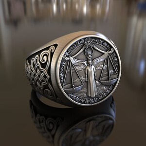 Exquisite 925 Sterling Silver Libra Ring Handcrafted Zodiac Jewelry ...