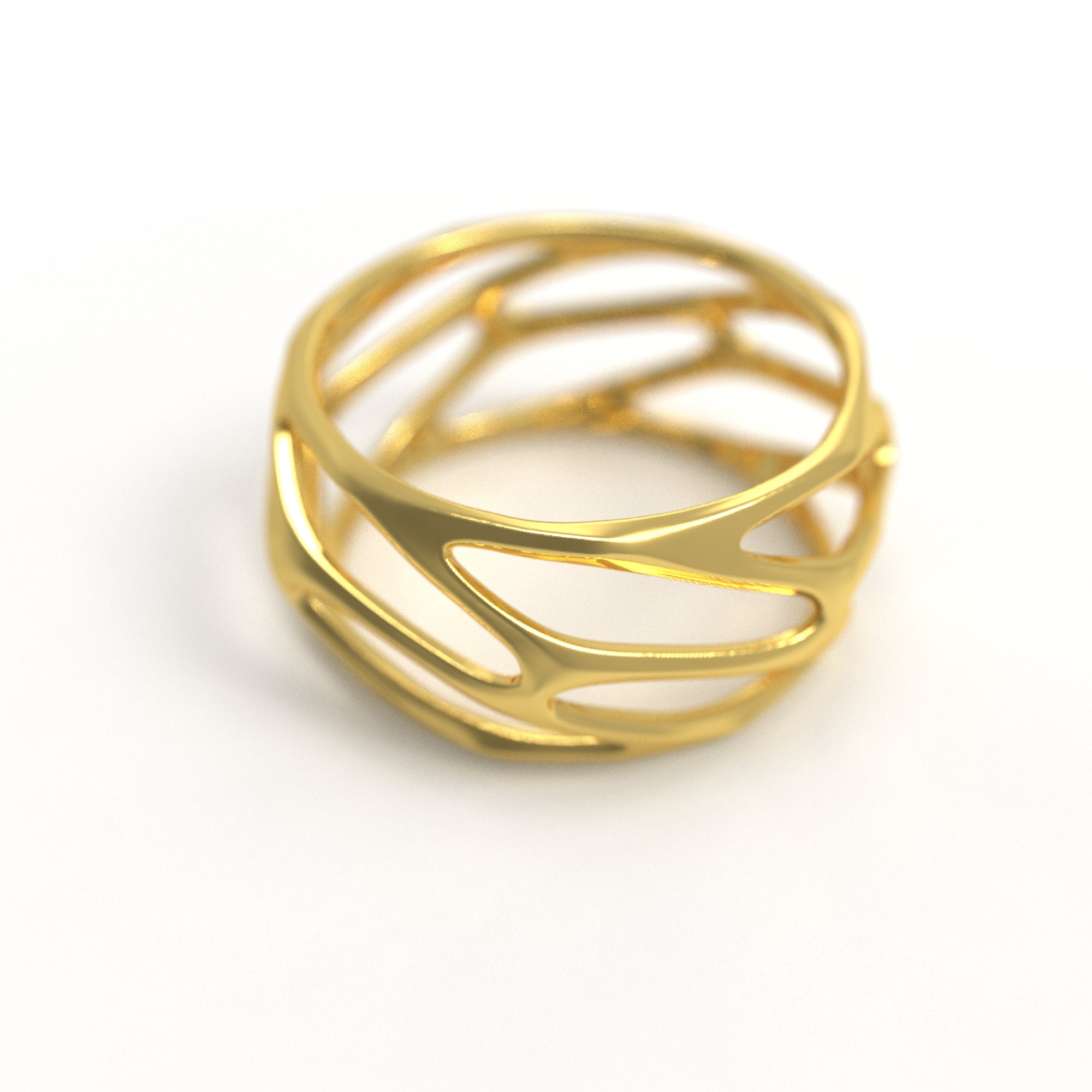 Parametric Design Gold Ring - Unique Geometric Artistry, Modern ...
