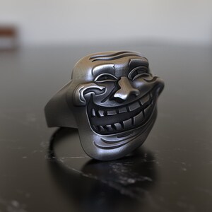 Troll Face Ring 925 Sterling Silver Internet Meme Inspired Artisan ...