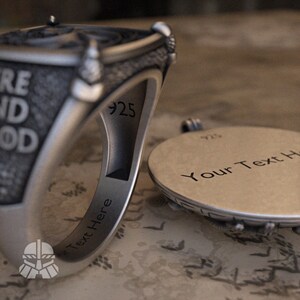 925 Sterling Silver Windrose Ring – North Star Compass Traveler Signet ...