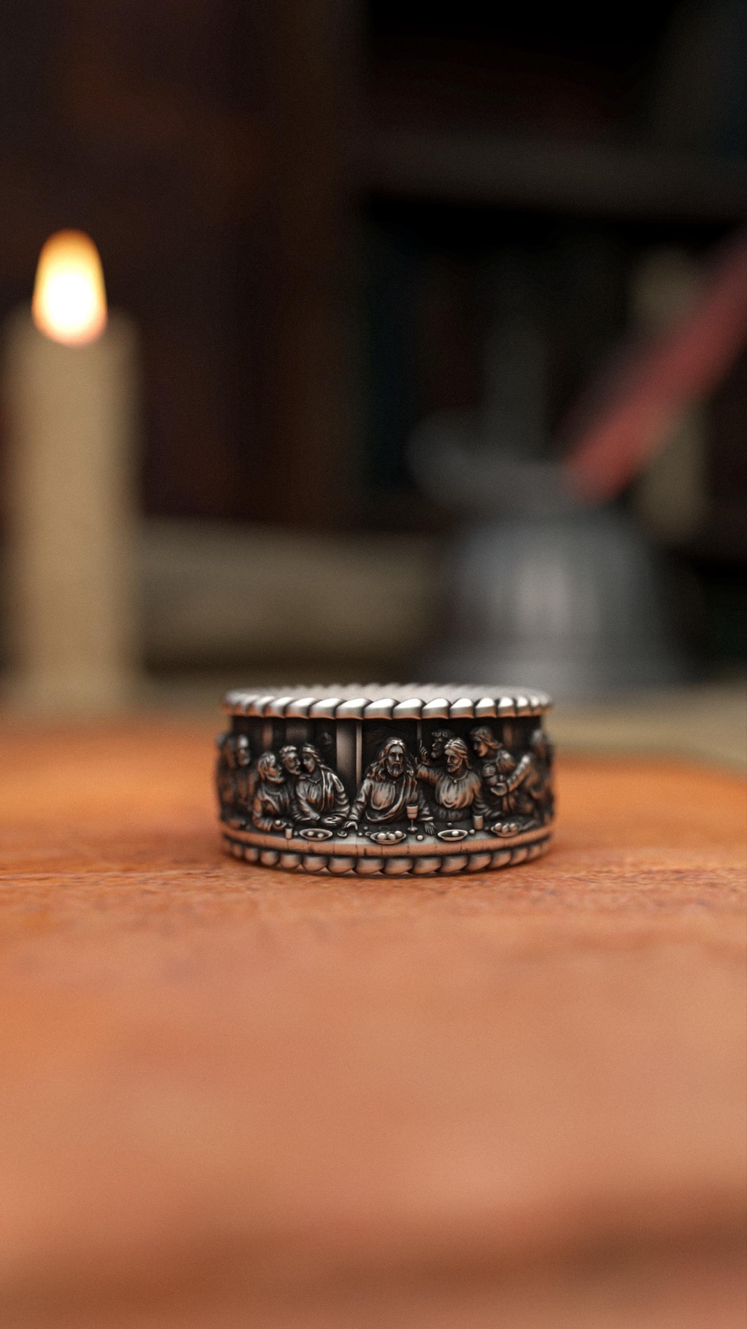 Last Supper Ring, Jesus Christ and 12 Apostles, 925 Sterling Silver ...