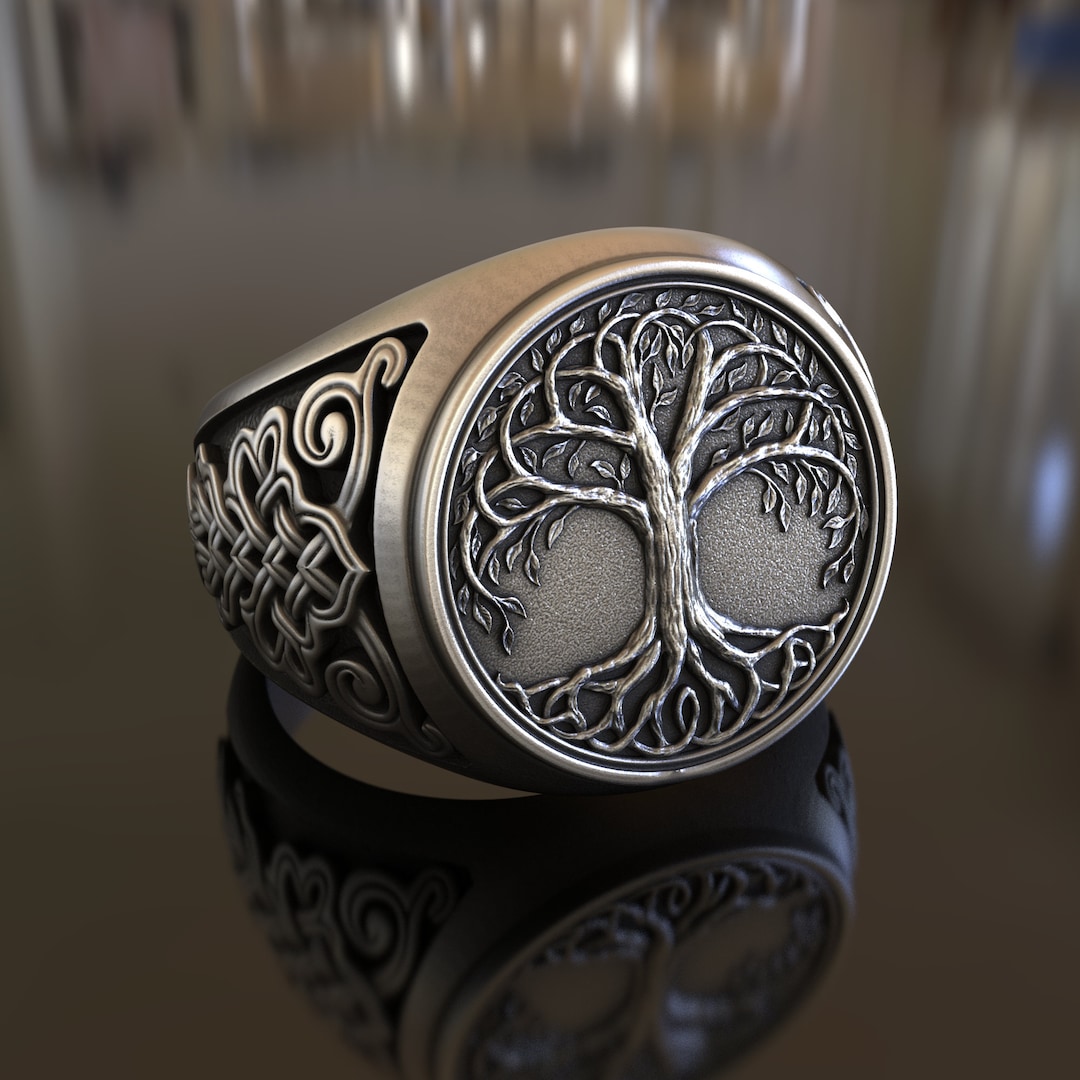 925 Sterling Silver Yggdrasil Ring, Handcrafted Norse Mythology Design ...