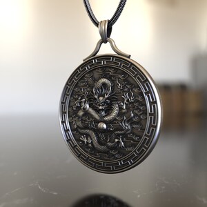Dragon Board Asia Pendant, 925 Sterling Silver Necklace, Eastern ...