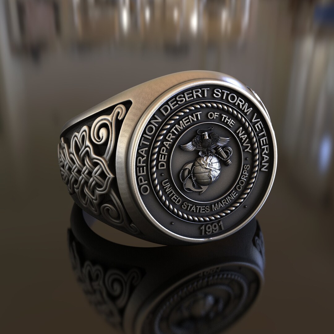 925 Sterling Silver Operation Desert Storm Ring A Tribute to - Etsy
