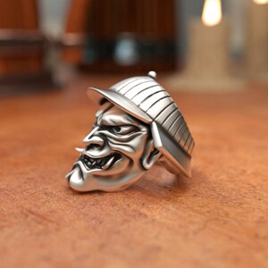 Japanese Oni Hannya Mask Ring 925 Sterling Silver Gothic Jewelry ...