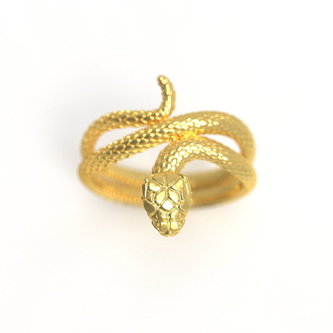 Elegant Gold Snake Ring: Intricate Design, Timeless Symbolism, Perfect ...
