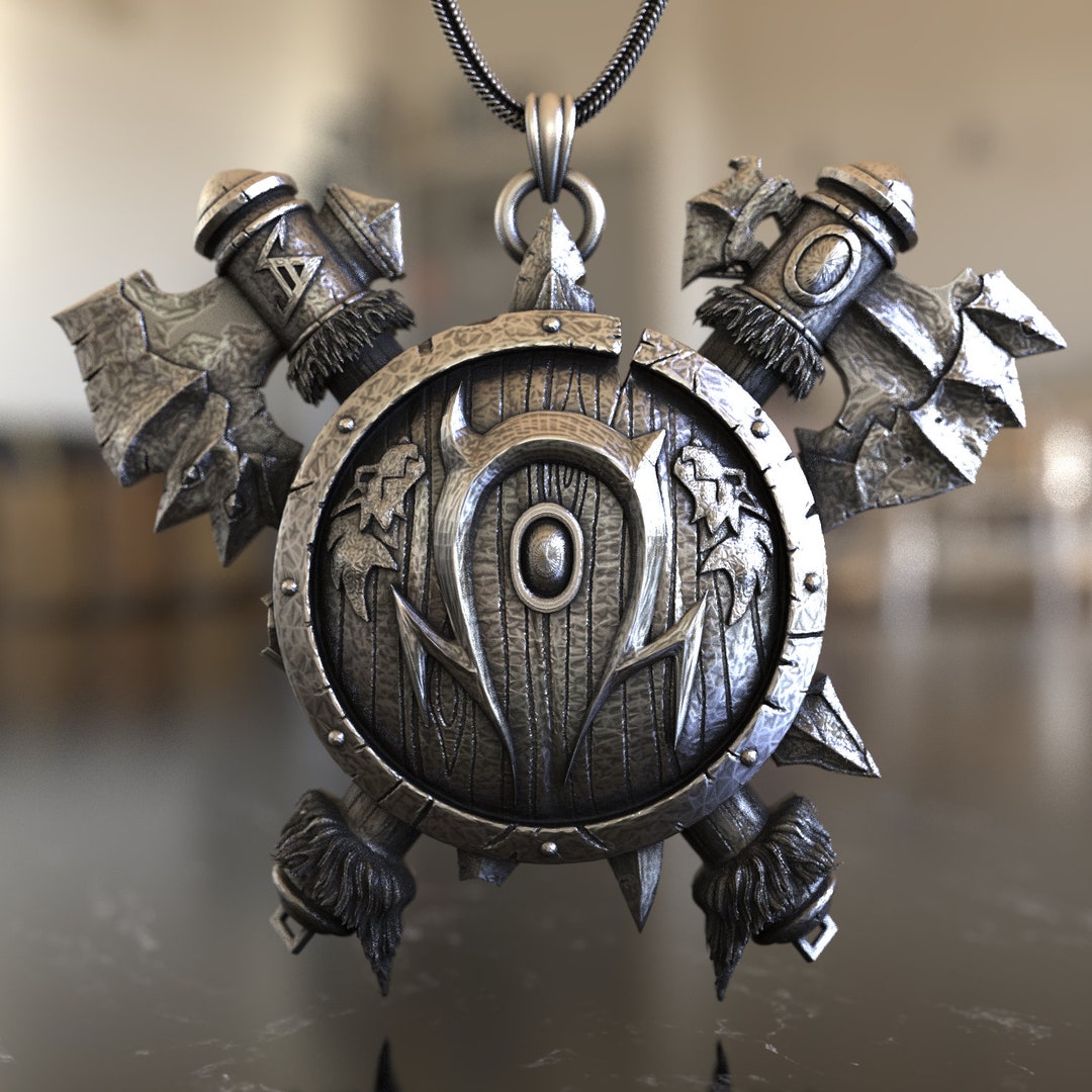Goblet War Shield Pendant, 925 Sterling Silver Necklace, Battle Emblem ...