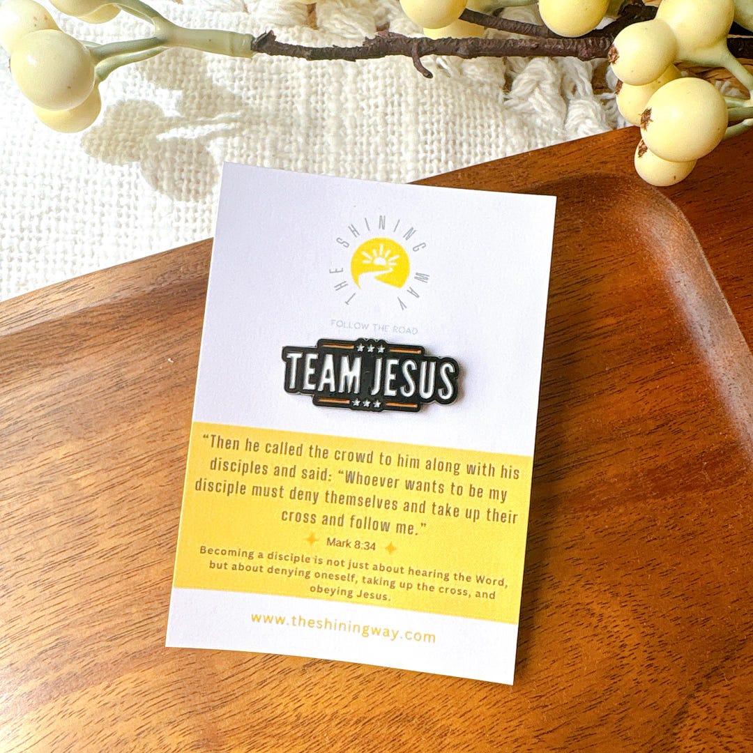 Team Jesus - Christian Enamel Pin, Christian Bag Brooch, Church Enamel ...