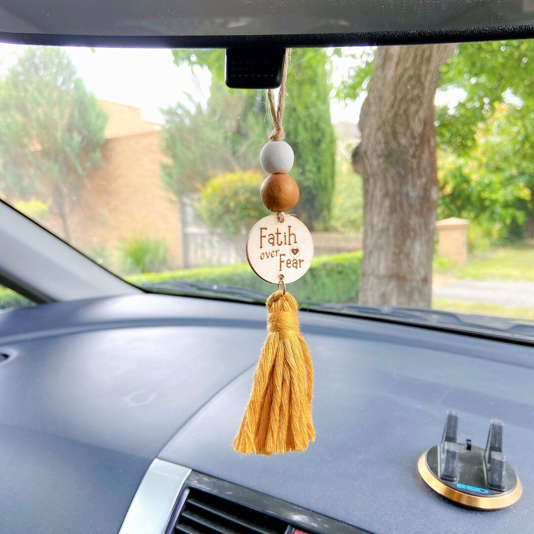 Ginger Yarn Tassel Bible Verse Essential Oil Car Diffuser, Hanging Car ...