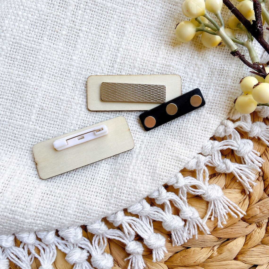 Church Wooden Name Tag Badge With Magnetic Backing or Pin Backing ...