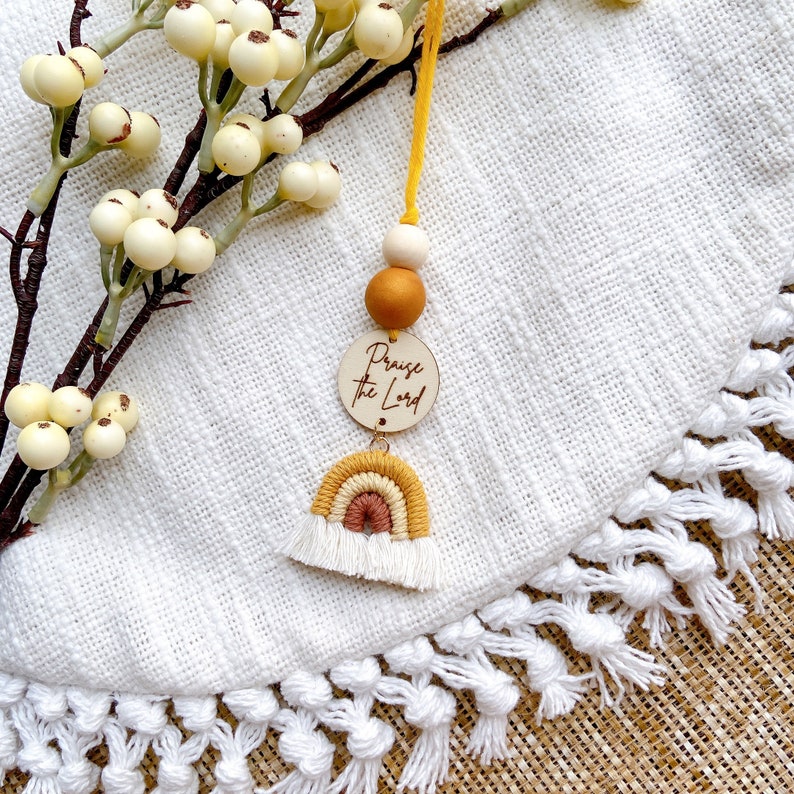 Macrame Rainbow Car Diffuser With Bible Verse - Essential Oil ...