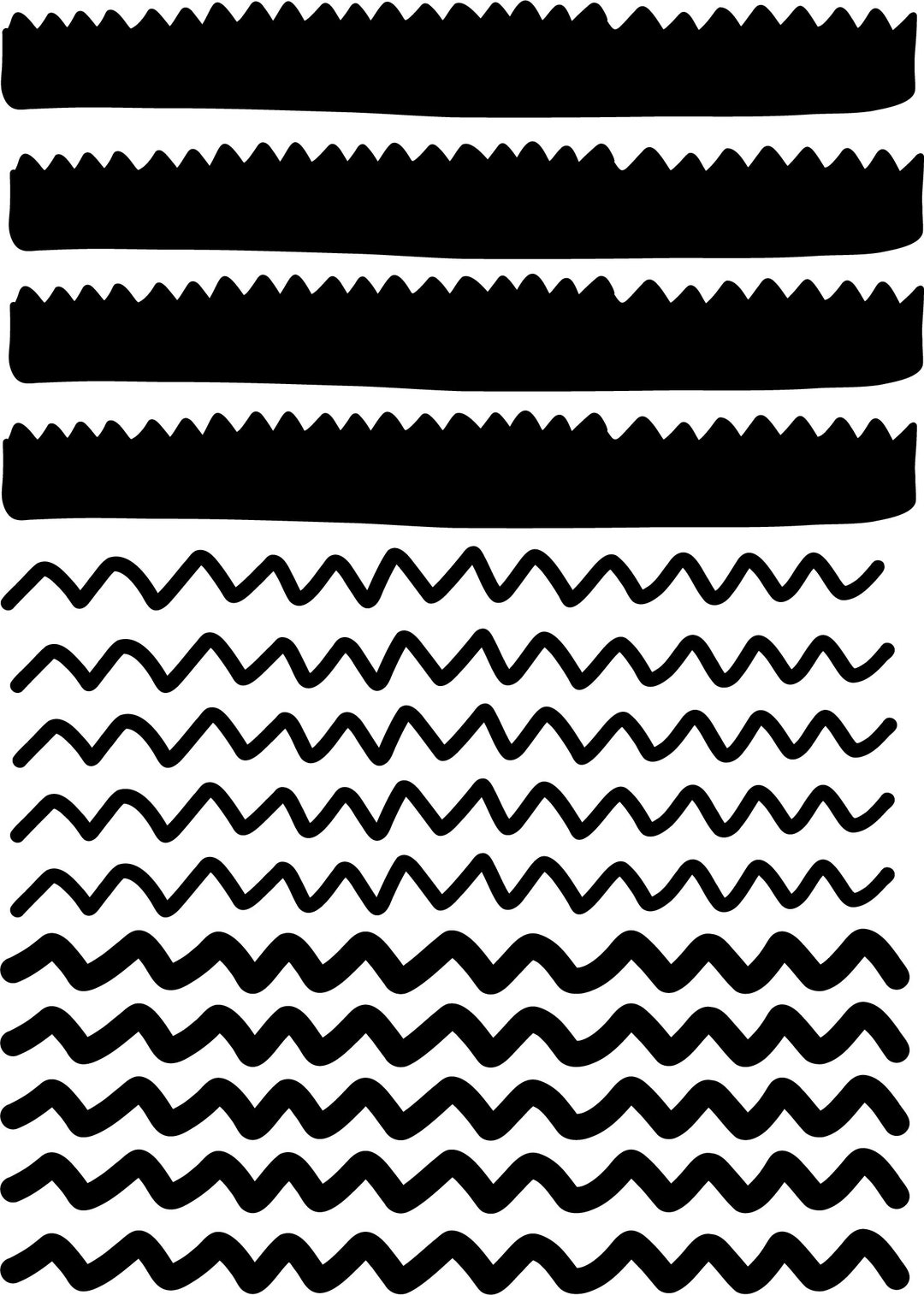 Wiggly Zigzag Doodle Borders Svg - Etsy