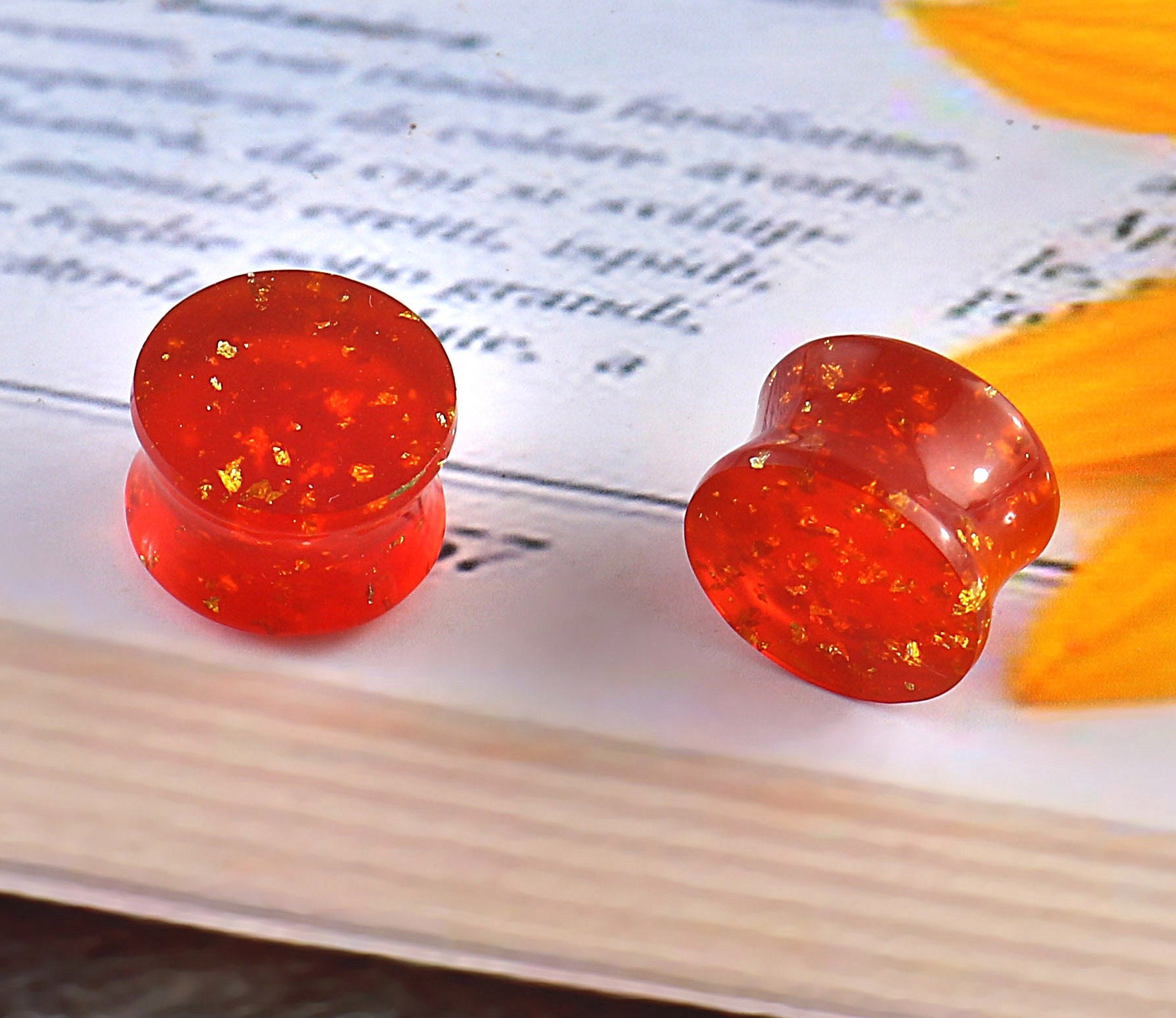 Baltic Amber Ear Plugs Double Flare Ear Gauges Handmade Smooth Polish ...