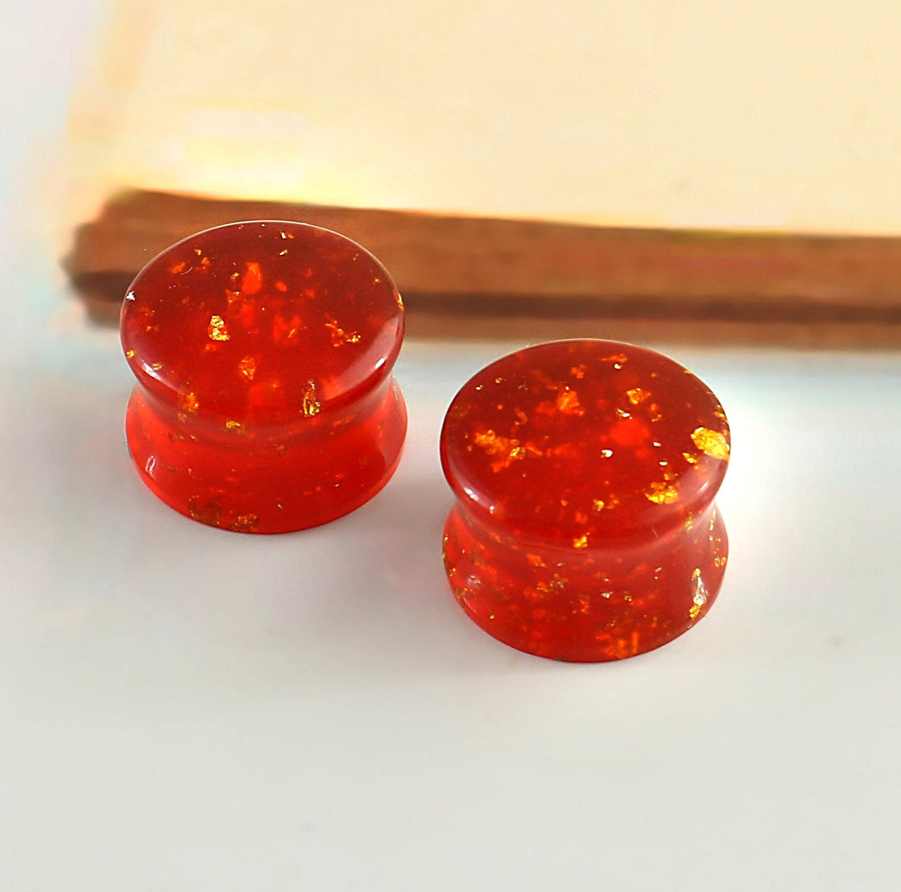 Baltic Amber Ear Plugs Double Flare Ear Gauges Handmade Smooth Polish ...