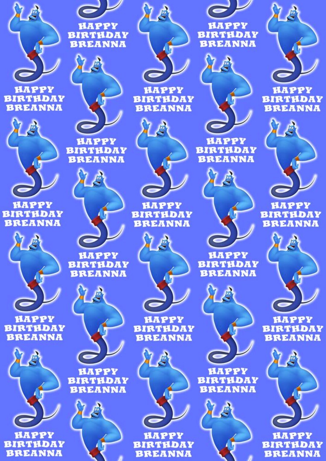 GENIE ALADDIN Personalised Birthday Wrapping Paper Disney Aladdin ...