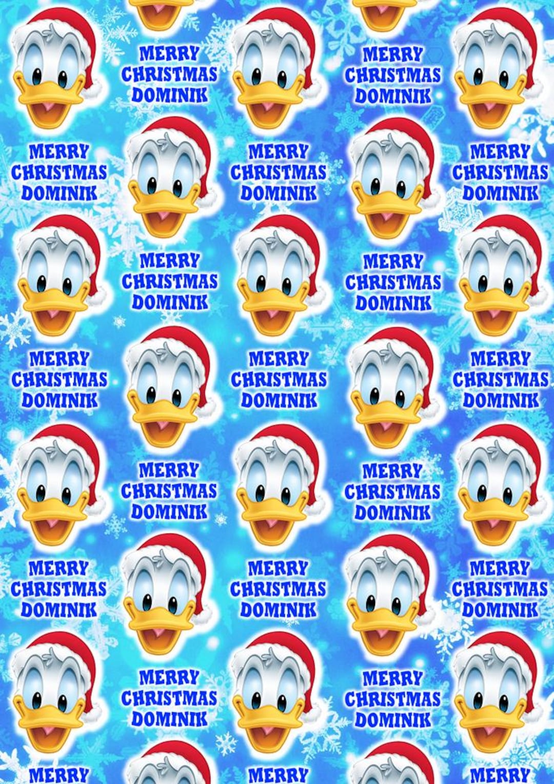 DONALD DUCK Personalised Christmas Wrapping Paper Donald Duck ...